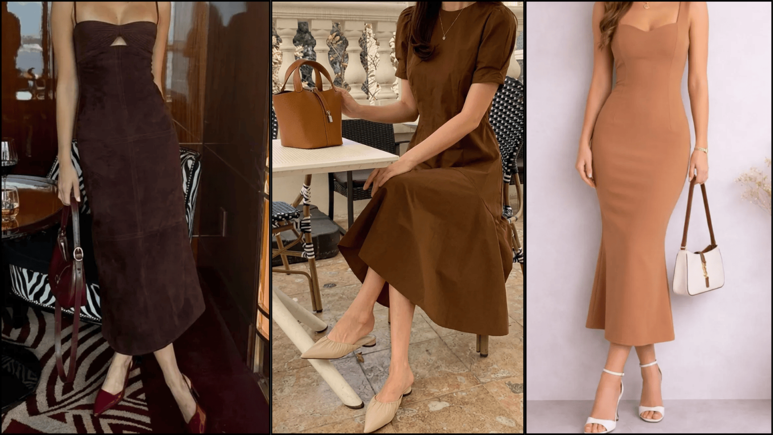 How To Accessorize A Brown Dress: Shoes, Bags, Belts - Obviousmag